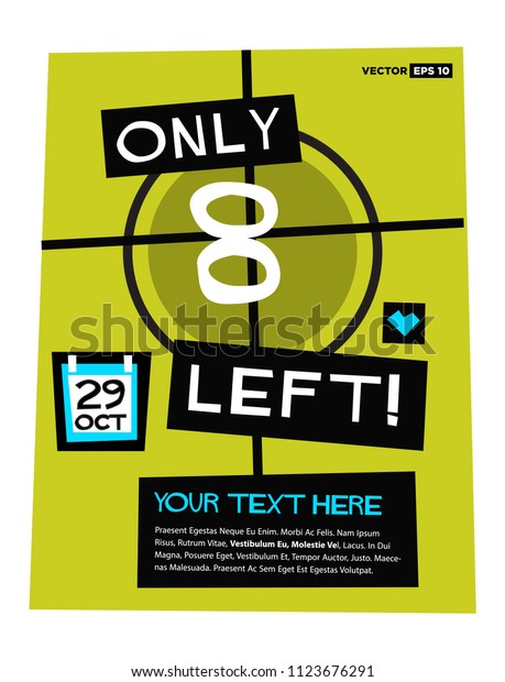 Only Eight Left Poster Vector Template: vector de stock (libre de ...
