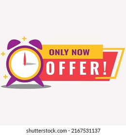 Only Now Offer Flat Design Banner Stock Vector (Royalty Free ...