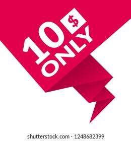 Only Ten Dollars Dollars Emblem Label Stock Vector (Royalty Free ...