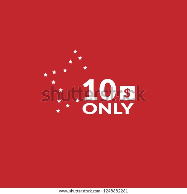 Only Ten Dollars Dollars Emblem Label Stock Vector (Royalty Free ...