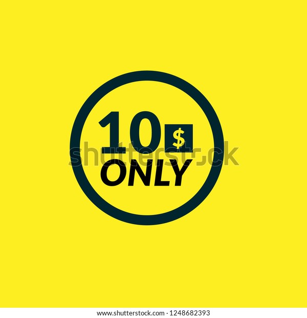 Only Ten Dollars Dollars Emblem Label Stock Vector (Royalty Free ...