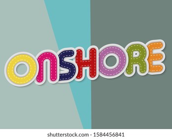 Onshore Letters Banner Border Stitches Stock Vector (Royalty Free ...