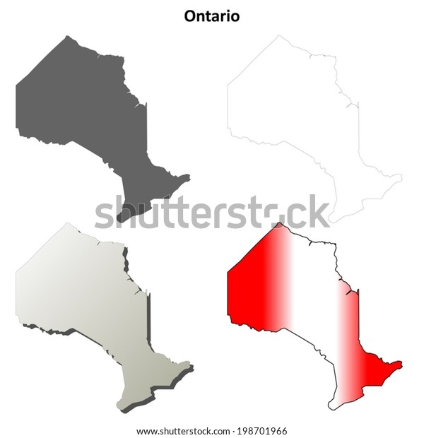 Ontario Blank Outline Map Set Vector Stock Vector (Royalty Free ...