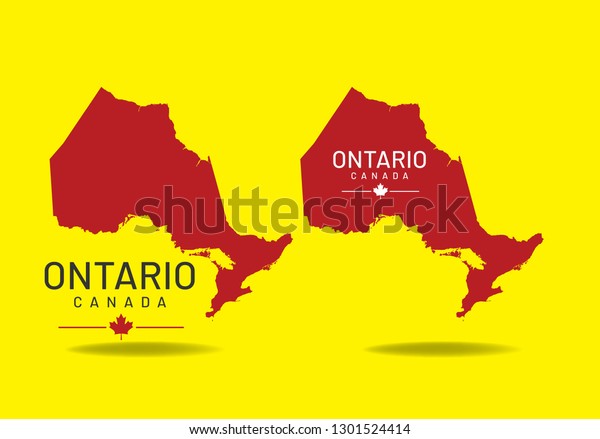 Ontario Canada Map Vector Eps 10 Stock Vector (Royalty Free) 1301524414 ...