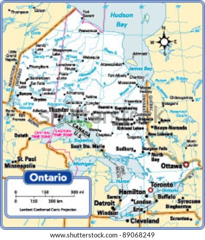 Ontario Province Map Stock Vector (Royalty Free) 89068249 - Shutterstock