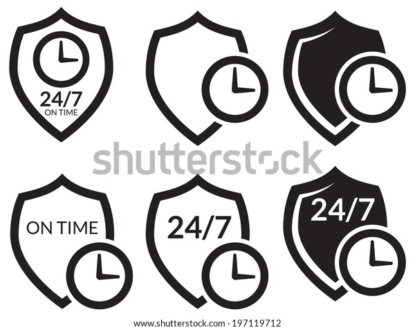 Ontime Guarantee Shield Icon Illustration Stock Vector (Royalty Free ...