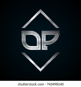Op Monogram Metal Logo Silver Logo Stock Vector (Royalty Free ...