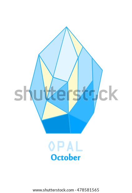 Opal Gem Stone Opalescent Crystal Gems Stock Vector (Royalty Free ...