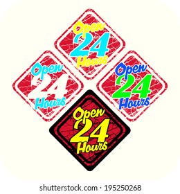 Open 24 Hour Symbol Stock Vector (Royalty Free) 195250268 | Shutterstock