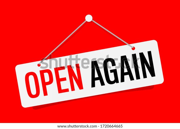 Open Again On Door Sign Stock Vector (Royalty Free) 1720664665 ...