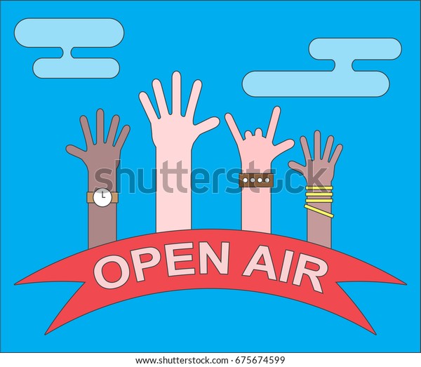 Open Airhands Cluster People Vector Image 库存矢量图（免版税）675674599 ...