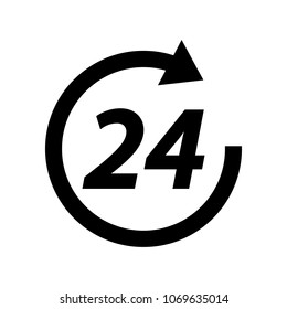 Open 24 Hours Icon Stock Vector (Royalty Free) 564901954