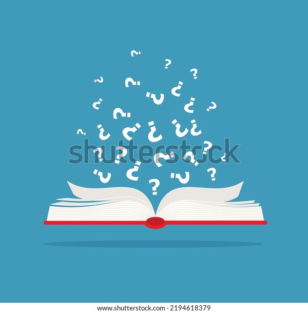 Open Black Book Black Question Marks Stock Vector (Royalty Free ...