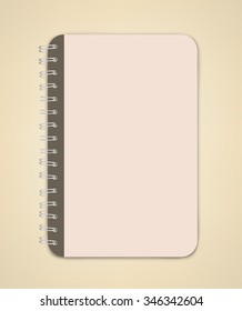 Open Blank Brown Page Notebook Vector Stock Vector (Royalty Free ...