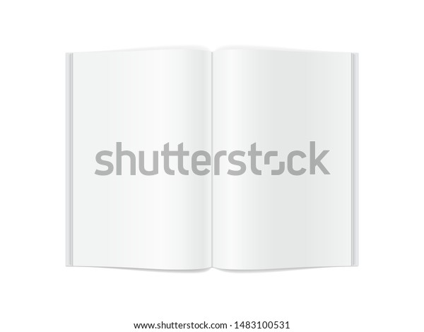 Open Blank Magazine Isolated On White Stock Vector (Royalty Free ...