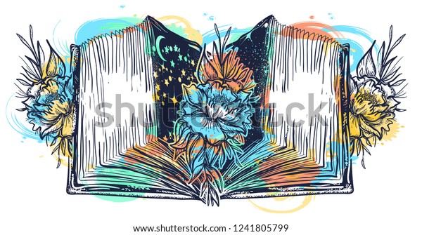 Open Book Art Stock Vector (Royalty Free) 1241805799