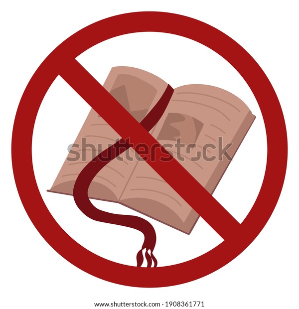 Open Book Bookmark Forbidden Sign Ban Stock Vector (Royalty Free ...