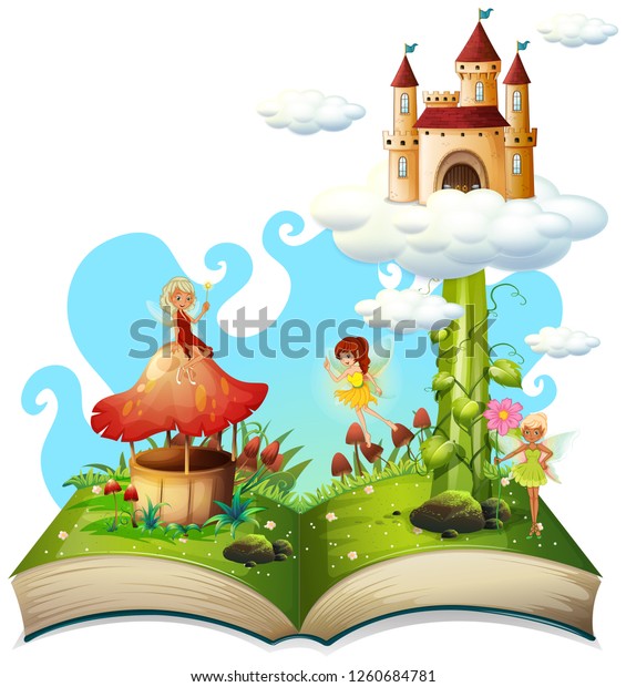 Open Book Fairy Tale Theme Illustration Stock Vector (Royalty Free ...