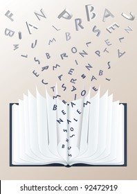 Open Book Filled Letters Stock Vector (Royalty Free) 92472919 ...