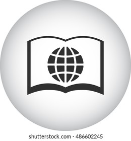 Open Book Globe Symbol Sign Simple Stock Vector (Royalty Free ...