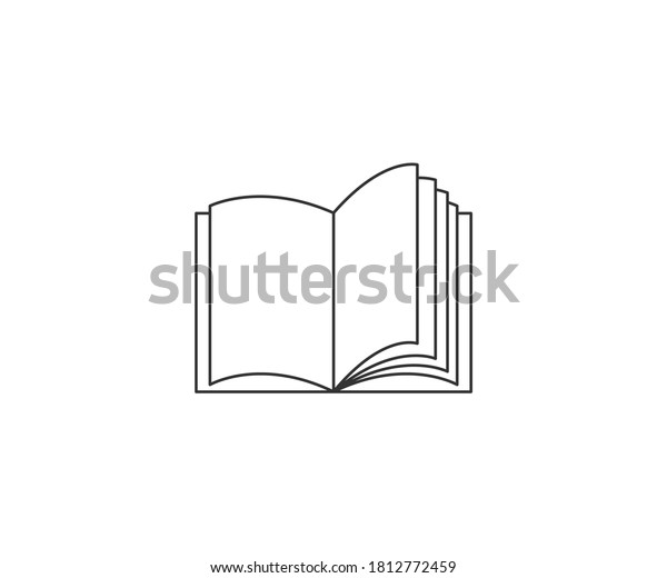 Open Book Icon On White Background Stock Vector (Royalty Free ...