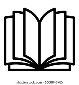 Open Book Icon Outline Open Book Stock Vector (Royalty Free) 1608846985 ...