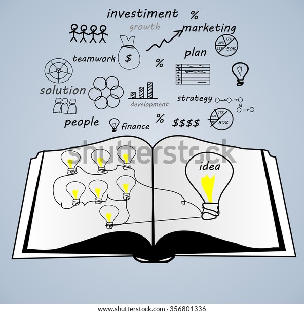 Open Book Ideas About Concept Business Stock Vector (Royalty Free ...