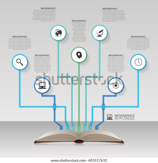 Open Book Infographic Design Template Vector 스톡 벡터(로열티 프리) 403517632 ...