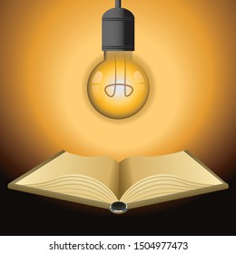 Open Book Lamp Illuminates Stock Vector (Royalty Free) 1504977473