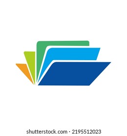 Open Book Logo Education Flat Vector Stock Vector (Royalty Free ...