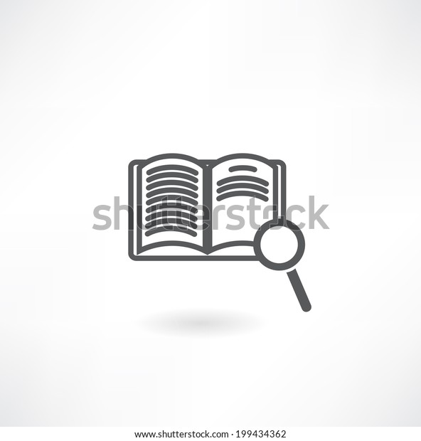 Open Book Magnifying Glass Stock Vector (Royalty Free) 199434362 ...