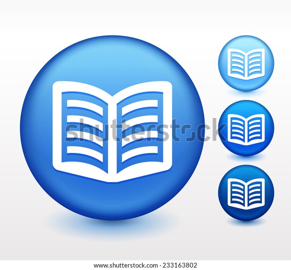 Open Book On Blue Round Button Stock Vector (Royalty Free) 233163802