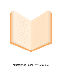 Open Book Orange Cover Vector Illustration Stock Vector (Royalty Free ...