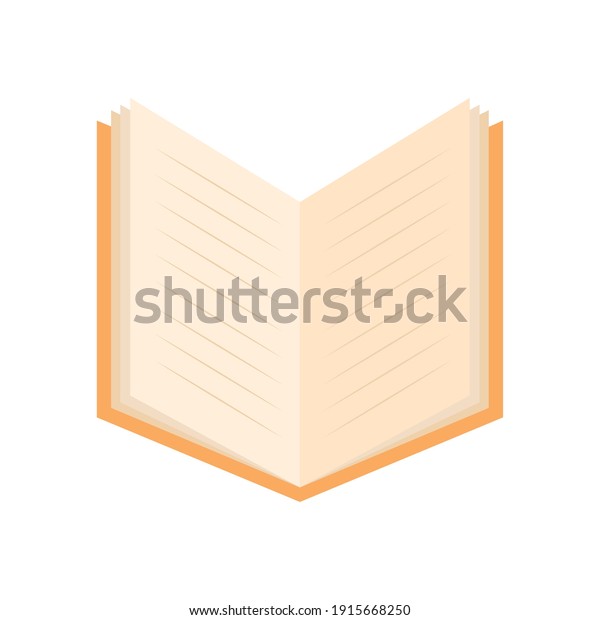 Open Book Orange Cover Vector Illustration Stock Vector (Royalty Free ...