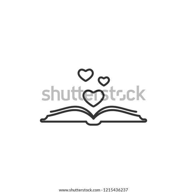 Open Book Pages Hearts Flying Out Stock Vector (Royalty Free) 1215436237