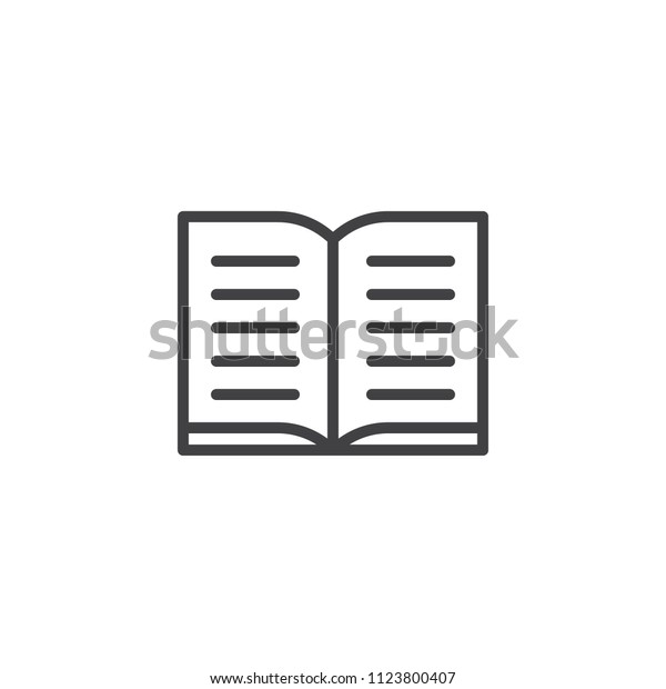 Open Book Pages Outline Icon Linear Stock Vector (Royalty Free ...