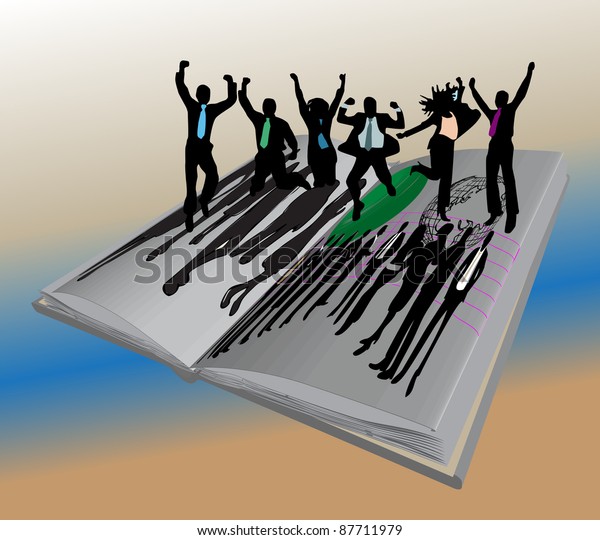 Open Book People Stock Vector (Royalty Free) 87711979 | Shutterstock