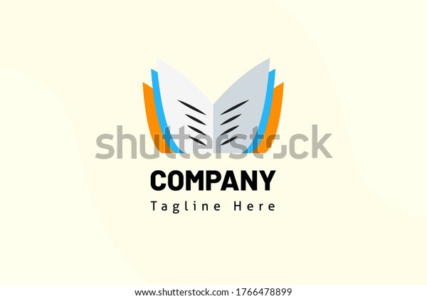 Open Book Reading Illustration Template Education Stock Vector (Royalty ...