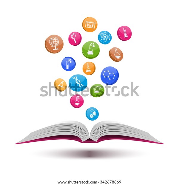 Open Book Set Science Chemistry Icons Stock Vector (Royalty Free ...