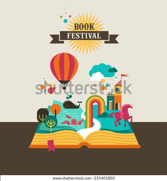 Open Book Set Vector Fairy Tale Stock Vector (Royalty Free) 231401803 Open Book Set Vector Fairy Tale Stock Vector (Royalty Free) 231401803