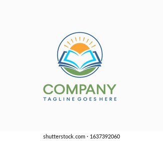 Open Book Sun Knowledge Education Logo Stock Vector (Royalty Free ...