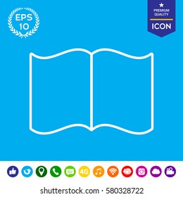 Open Book Symbol Icon Stock Vector (Royalty Free) 1099645040
