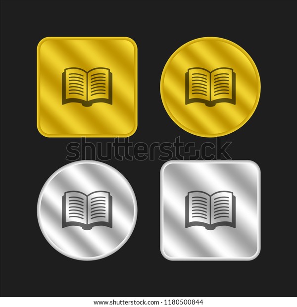 Open Book Top View Gold Silver Stock Vector (Royalty Free) 1180500844 ...