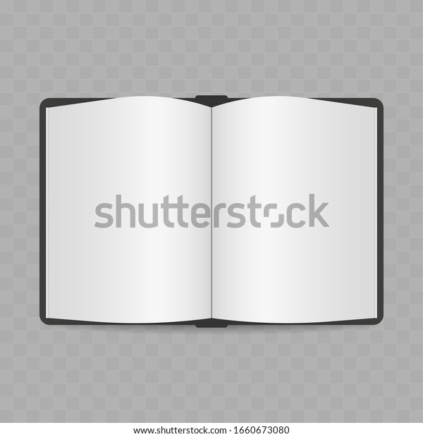 Open Book Top View Realistic Blank Stock Vector (Royalty Free ...