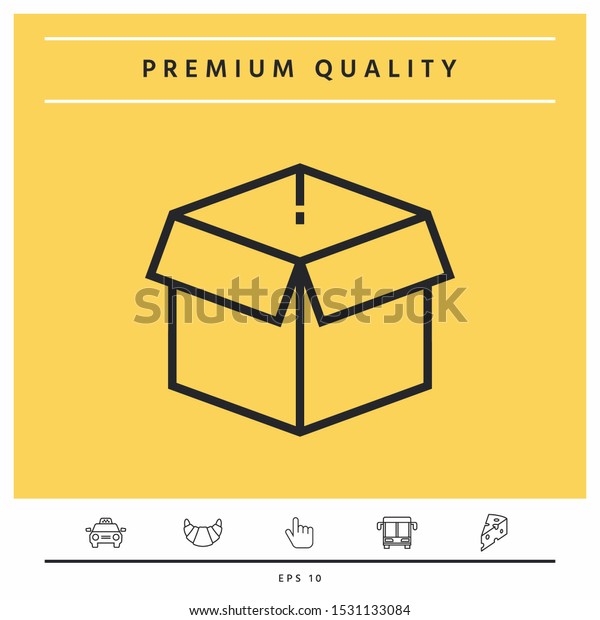 Open Box Line Icon Parcel Elements Stock Vector (Royalty Free ...