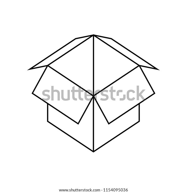 Open Box Line Icon Vector Illustration Stock Vector (Royalty Free ...