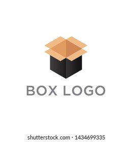 Open Box Logo Design Cardboard Box Stock Vector (Royalty Free ...