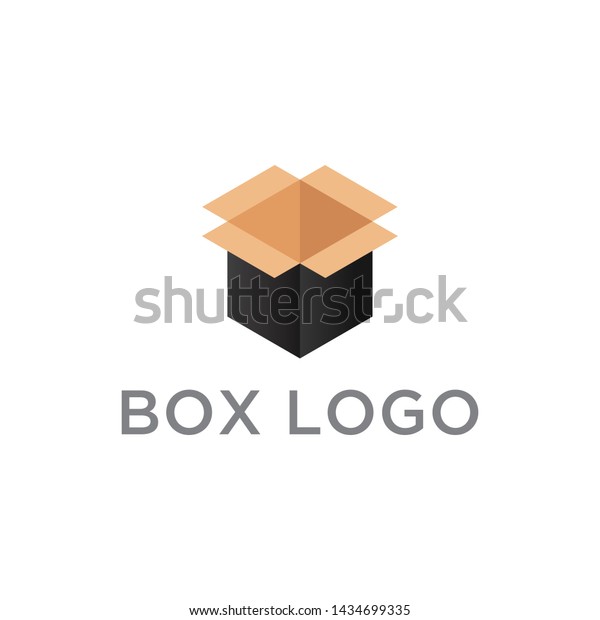 Open Box Logo Design Cardboard Box Stock Vector (Royalty Free) 1434699335