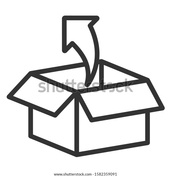 Open Box Out Arrow Outline Vector Stock Vector (Royalty Free ...
