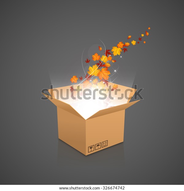 Open Box Outgoing Light Autumn Mapple 스톡 벡터(로열티 프리) 326674742 ...